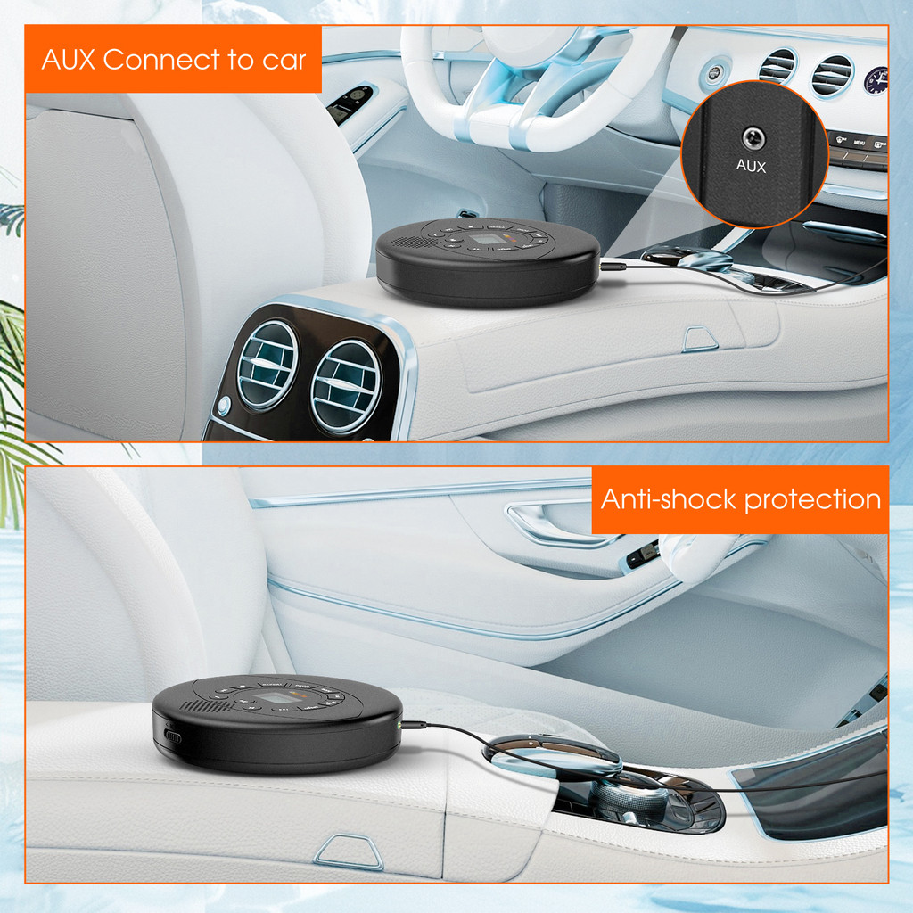 Bluetooth CD Player SpeakersBuilt-in 2000 mAh Rechargeable Battery and ...