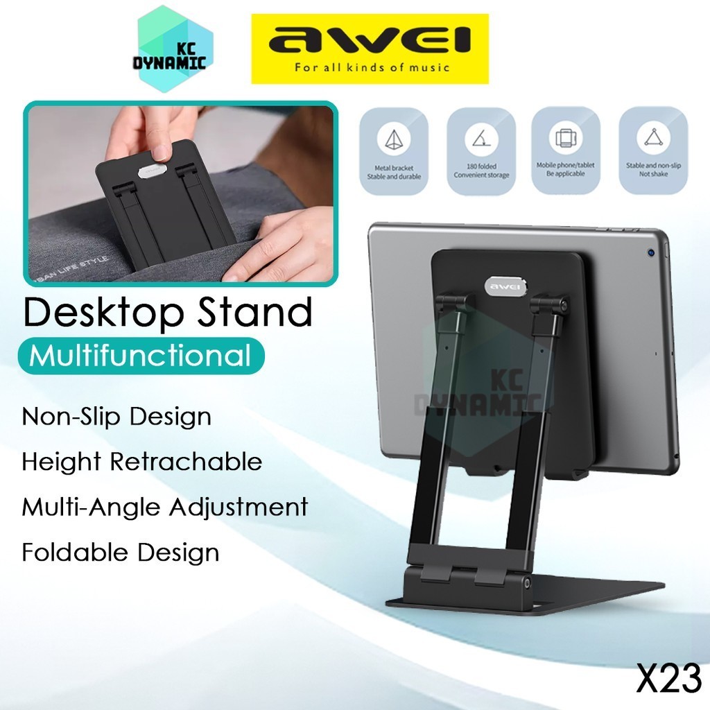 Awei X23 Desktop Phone Stand Tablet Holder Flexible Holder Mobile Phone ...
