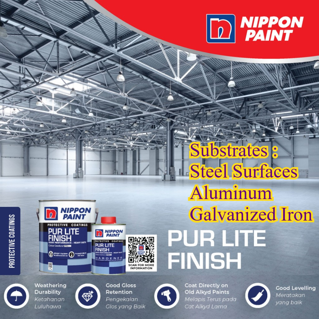 5L Nippon Paint PUR LITE Finish l PU Coating Finish Gloss l Besi Cat ...