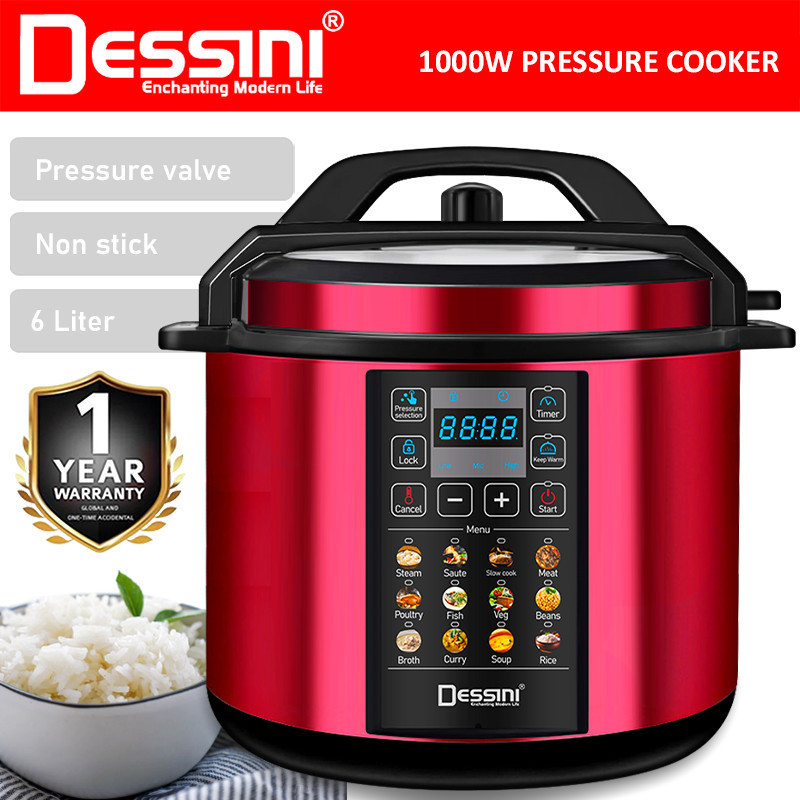 DESSINI ITALY 12 IN 1 Electric Digital Pressure Cooker Non-stick Inner ...