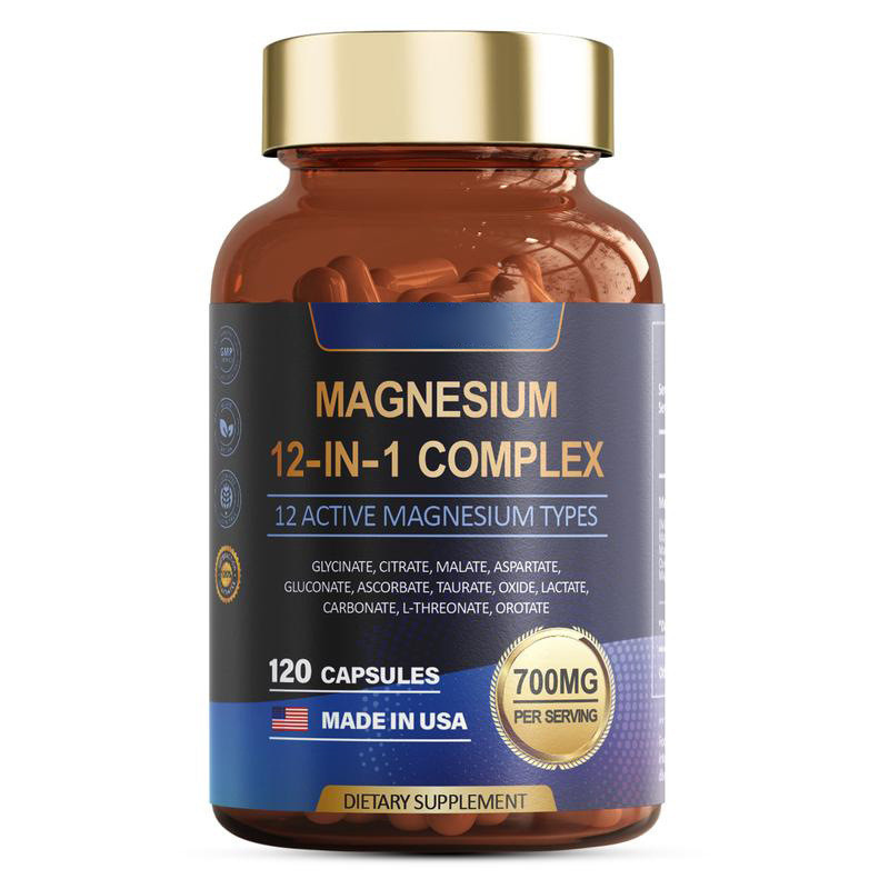 120 CAPSULES MAGNESIUM 12-IN-1 COMPLEX 12 ACTIVE MAGNESIUM TYPES ...