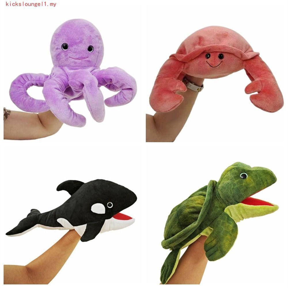 KICKSLOUNGEL Sea Animal Puppets, Stuffed Animal Hand Doll Plush Shark ...