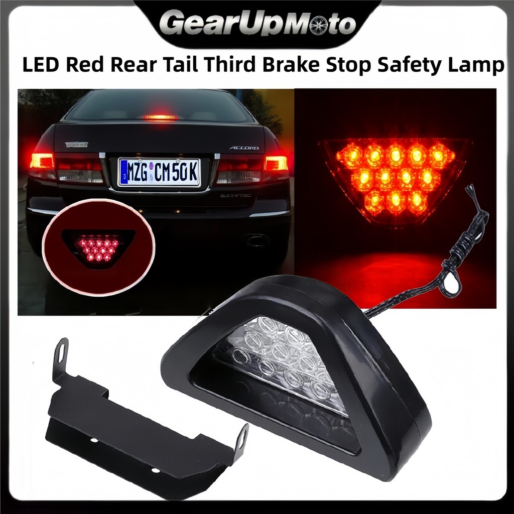 Universal Car F1 Style 12 LED Rear Bumper Car Tail Third Brake Stop ...
