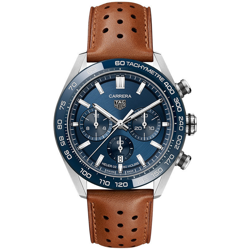 TAGG Heuers Carla Series Homemade Movement Wristwatch Blue Dial Back ...