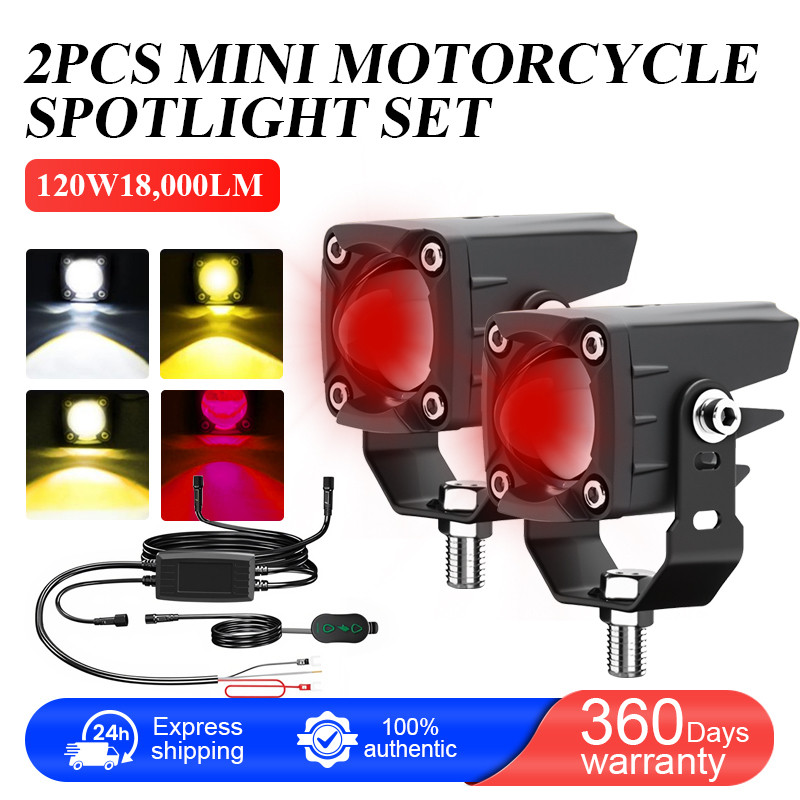 2 pieces lights motorcycle headlight headlight spotlight sports light ...