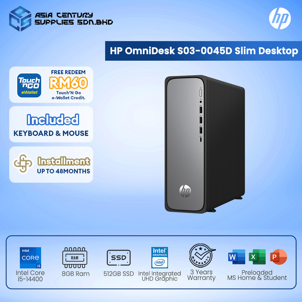 HP OmniDesk Slim DT S03-0045d Desktop PC / Intel Core i5-14400 / 8GB ...