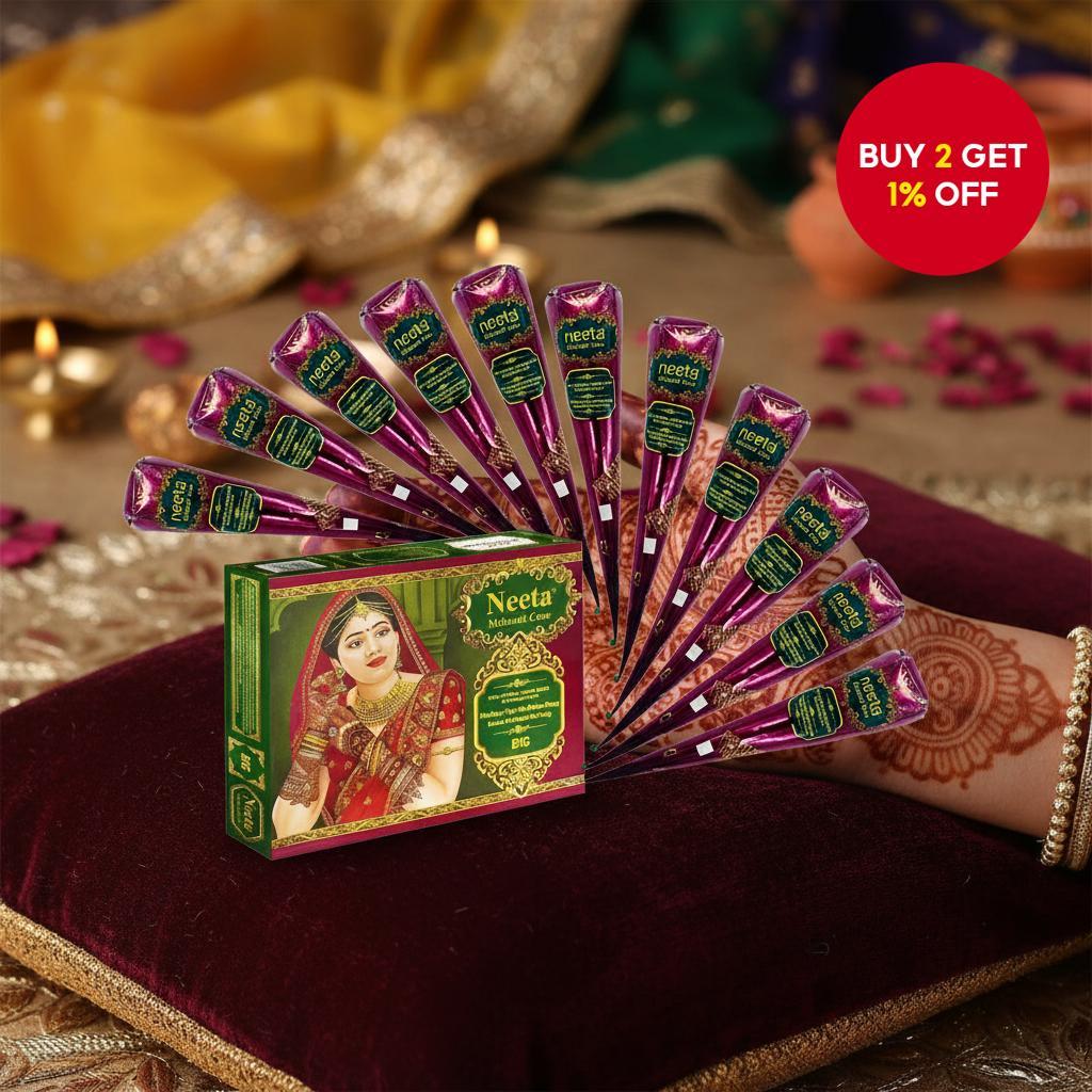 Neeta Henna Black-Brown Real Mehndi Semi Plant-Based Natural Juice ...