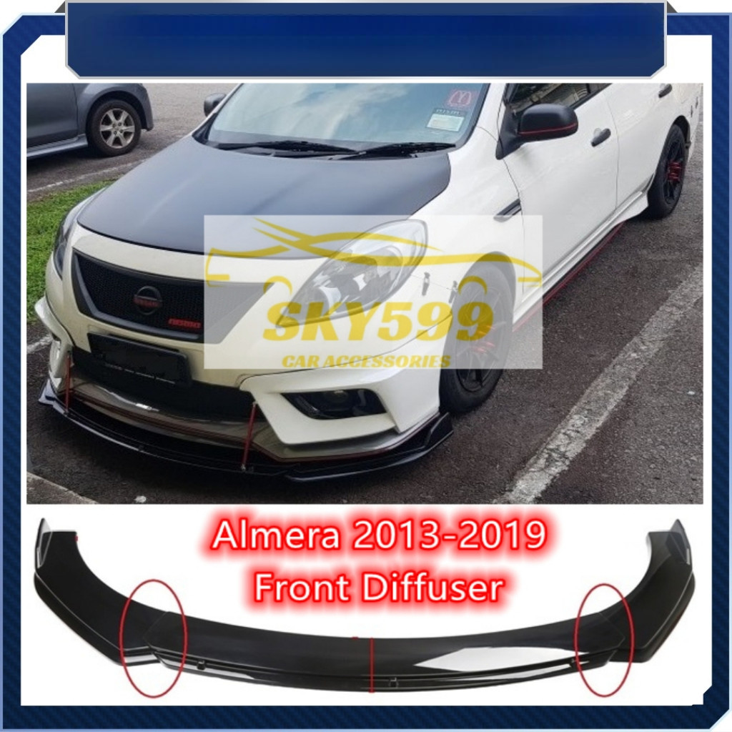 Nissan Almera 2013-2019 Front Bumper Diffuser Lip Wrap Angle Splitters ...