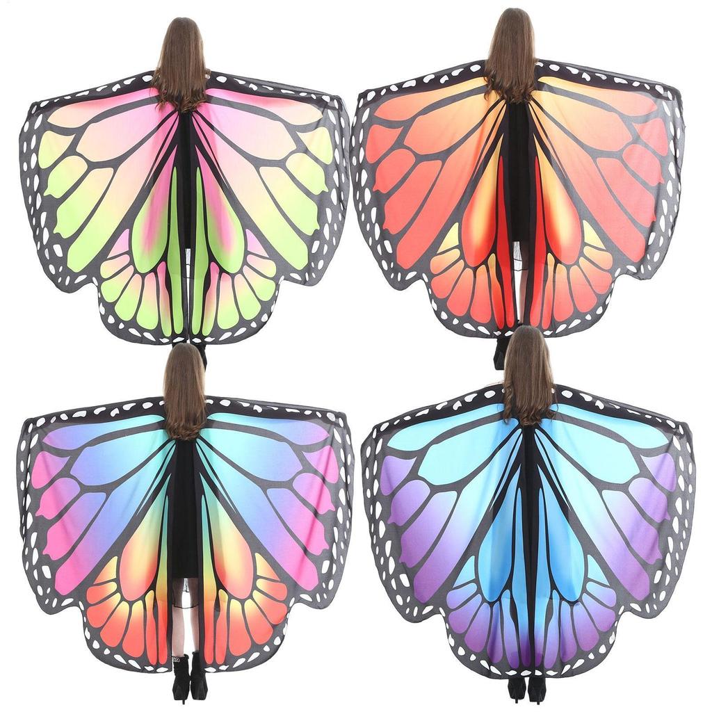 Butterfly Wing Cape Women Ladies Halloween Cloak Cape Soft Shawl ...