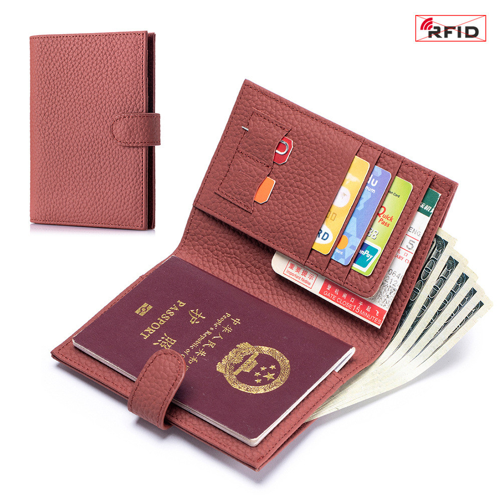 Multicolor Genuine Leather Ultra-Thin Multifunctional Passport Bag ...