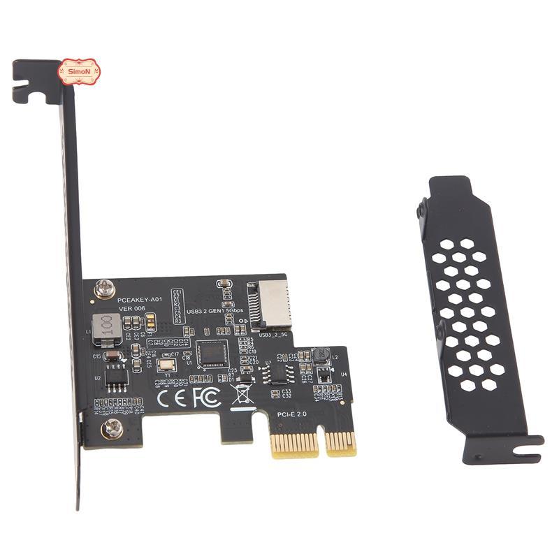 PCI-E 1X to USB 3.2 GEN1 5Gbps Type-E A-Key Expansion Card,Front Panel ...