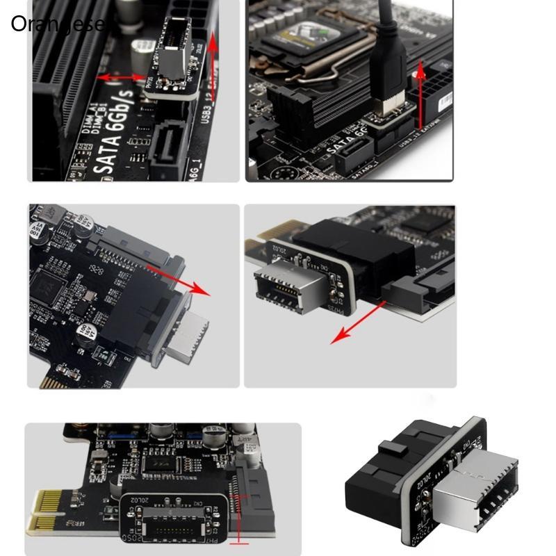 Orangesea Vertical Header Splitter Adapter USB Front Panel Type-E ...