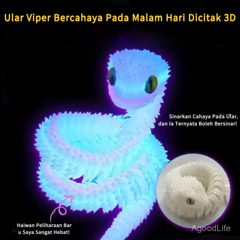 Letupan Percetakan 3D Model Baru Ular Seluruh badan Sendi boleh ...