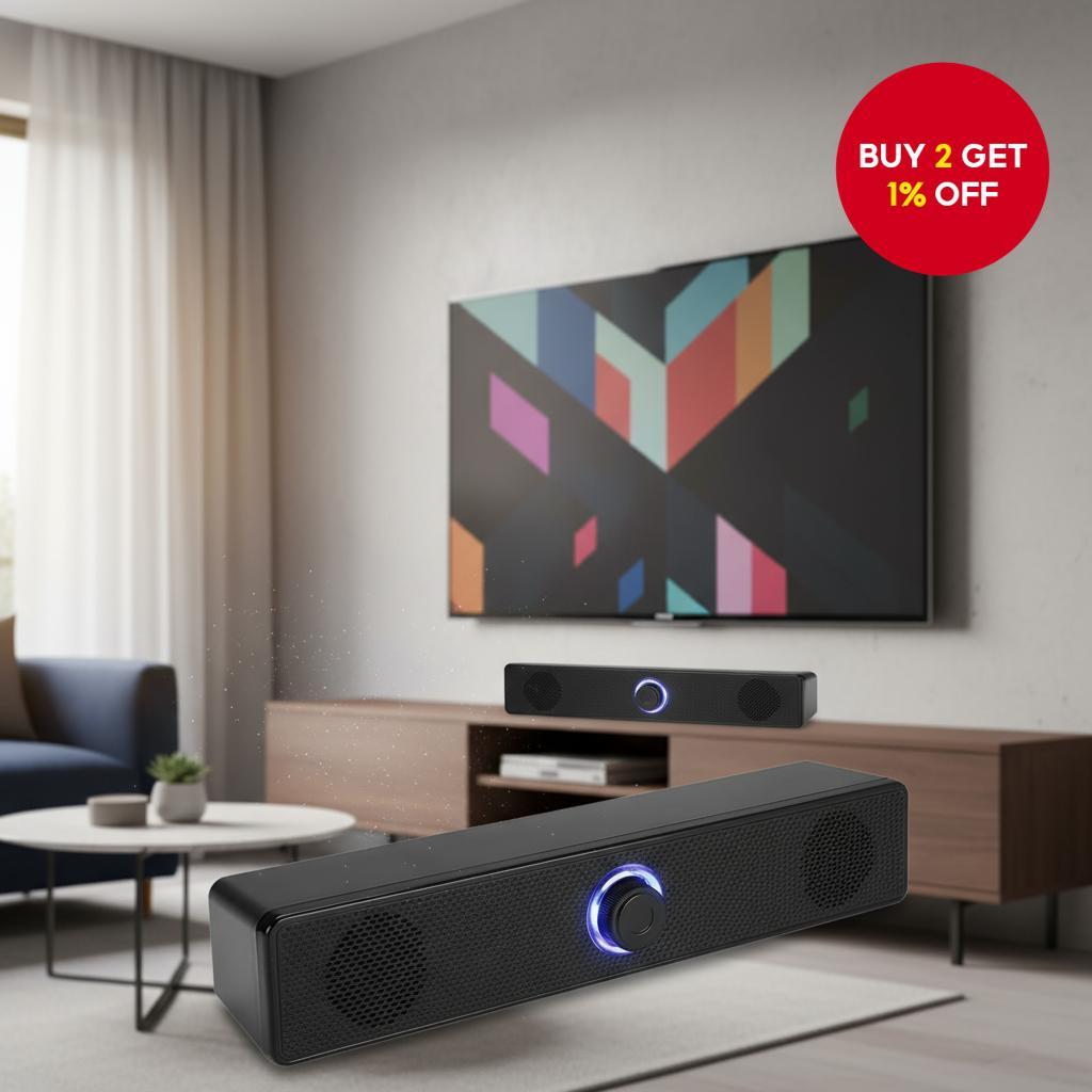 USB Powered PC Soundbar for Home Theater Gaming TV Laptop Audio System ...