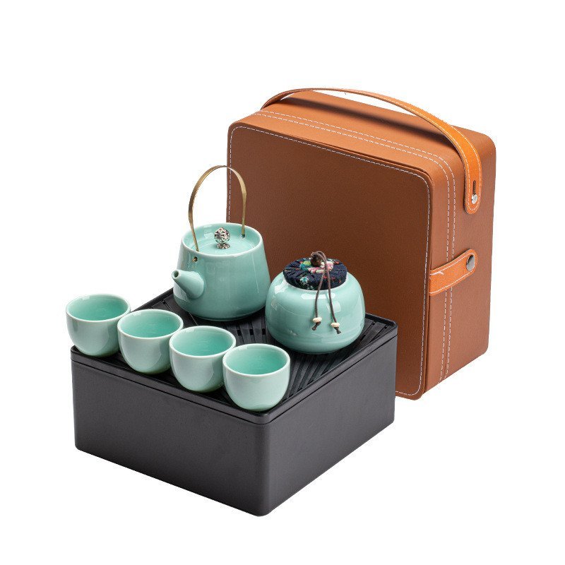 Set Teh Perjalanan Teko Celadon Logo Hadiah Acara Perniagaan Insurans ...