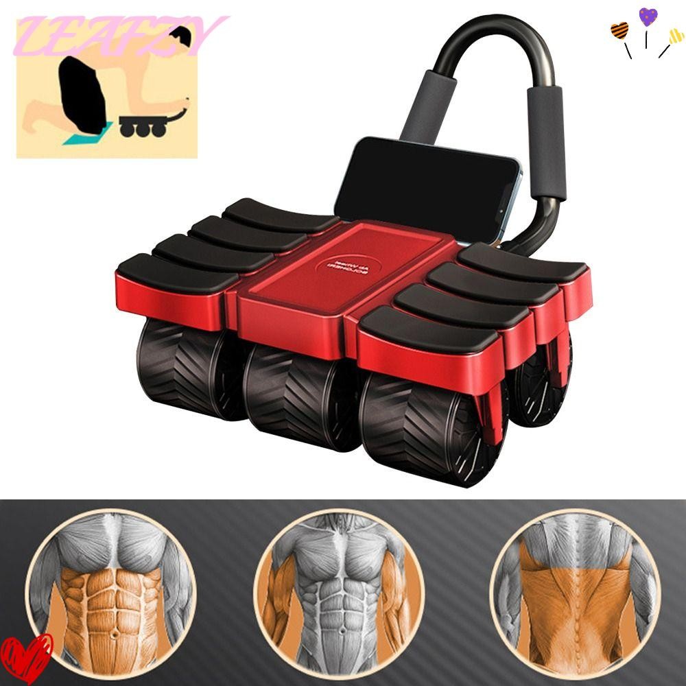 LEAFZY Abdominal Wheel, Automatic Rebound Slider Rail Exercise Wheels ...