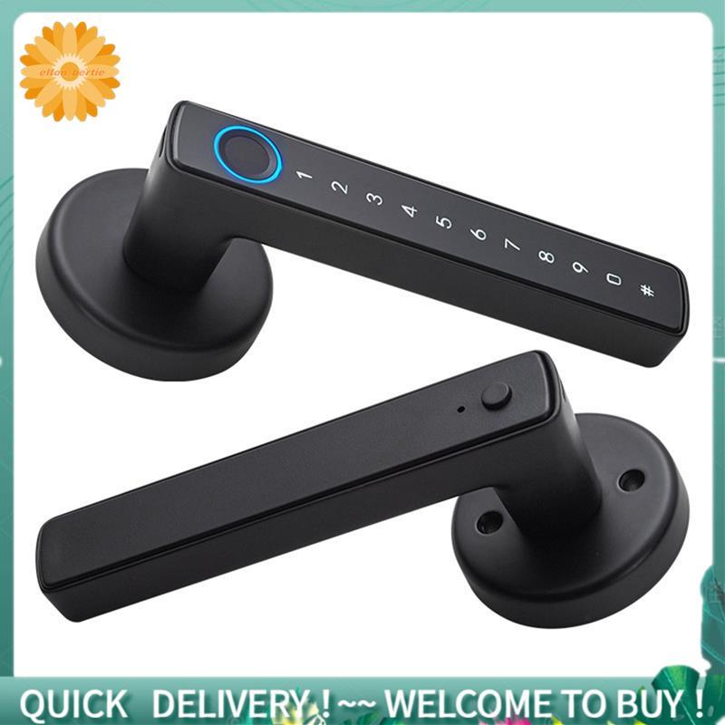 Tuya Smart Fingerprint Door Handle Lock Electronic Keypad RFID Keys App ...