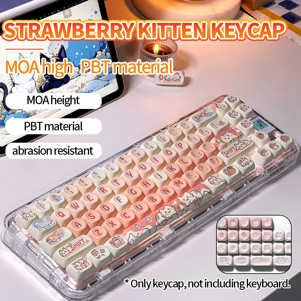 MOA Keycaps PBT Mechanical Keyboard Dye Sublimation Cute Off-white ...
