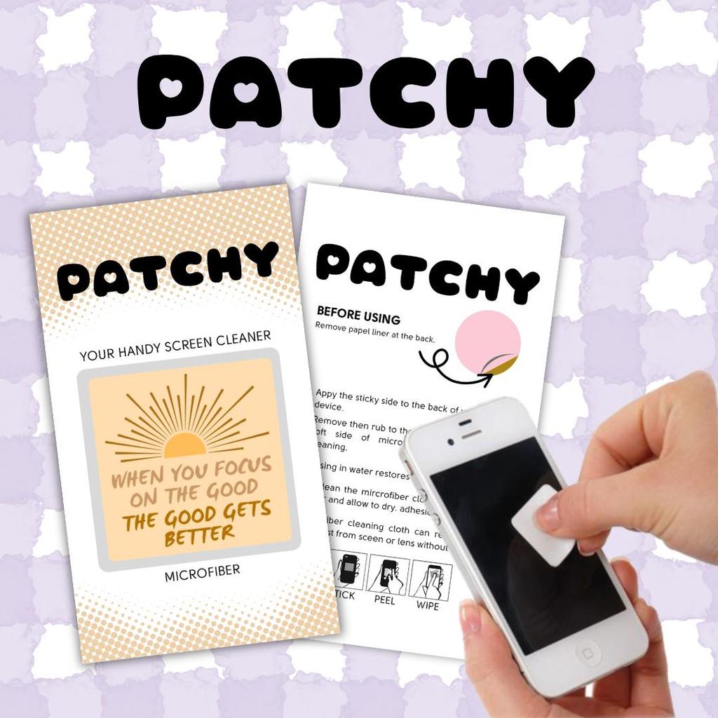 PATCHY Microfiber Screen Cleaner FOCUS ON THE GOOD - Reusable 4x4cm ...