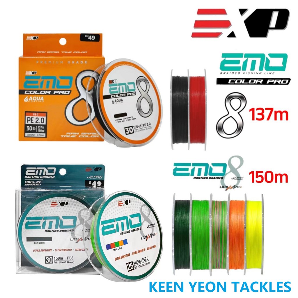 TALI PANCING EXP EMO CASTING x8 150m / EMO COLOR PRO x8 137m BRAIDED ...