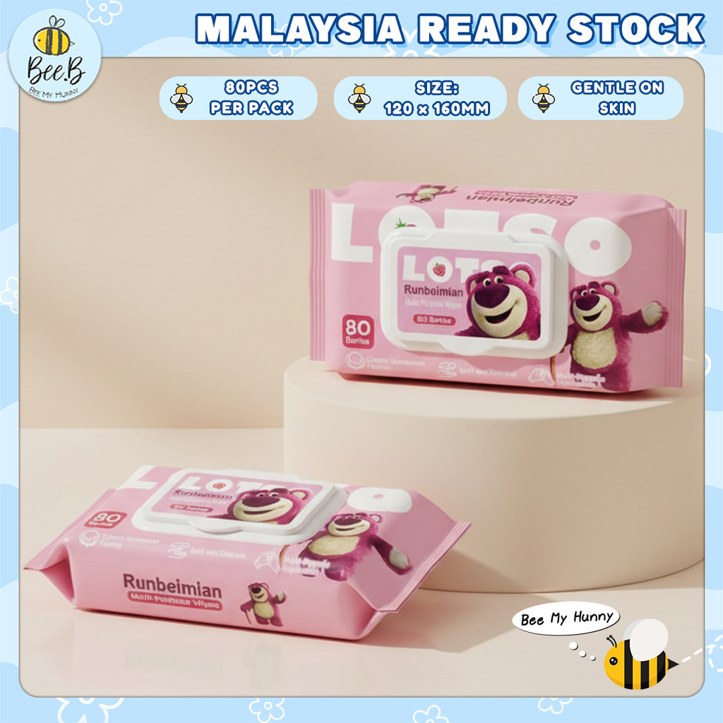 [80 Pcs] Tisu Bayi Mudah Alih Portable Baby Wipes Lotso Toy Story ...