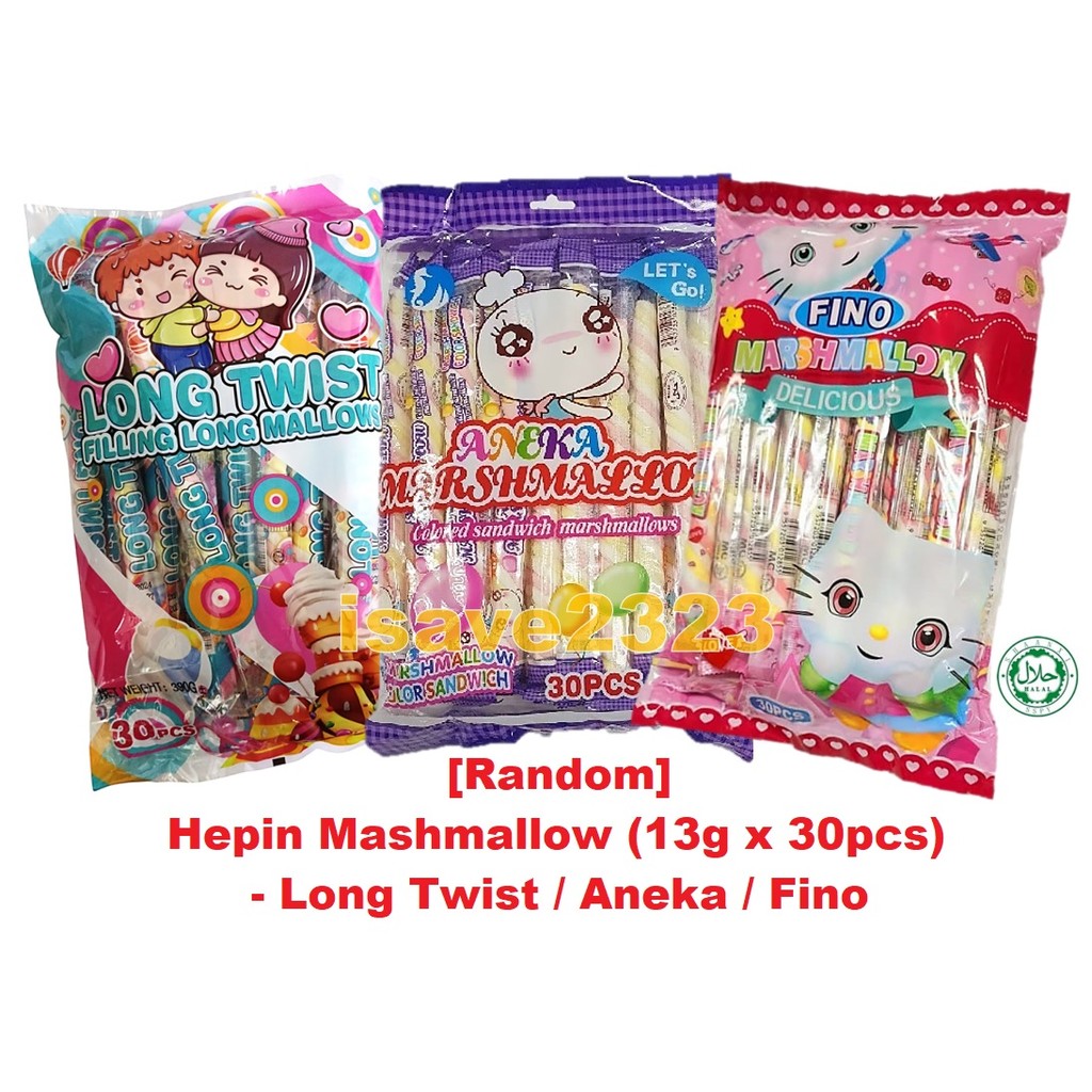 {RANDOM} [Halal] Hepin Long Twist Filling Long Mallows / Aneka / Fino ...