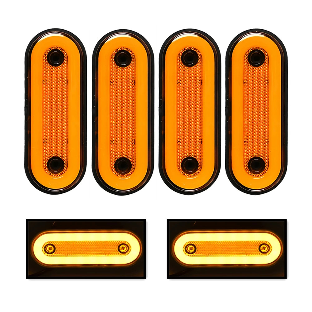 4Pcs Trailer Clearance Lights 12V 24V LED Truck Side Marker Lights RV ...