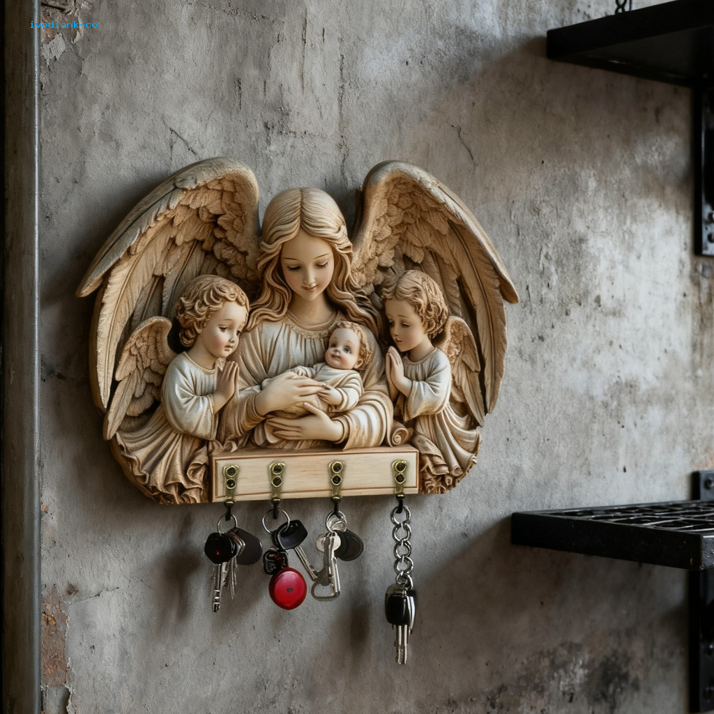 ivodiank Jesus-themed Key Holder Wall Mount Key Holder Handcrafted ...