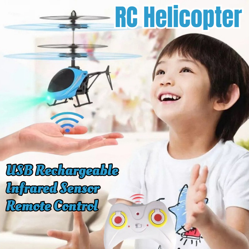 Remote Control Helicopter Toy RC Helicopter Kids Outdoor Drone Toy Hand ...