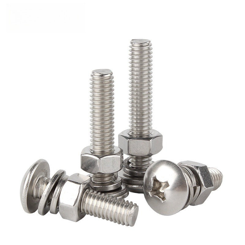 [MHJ] M5/M6/M8 304 Stainless Steel Round Head Screw Nut Washer ...