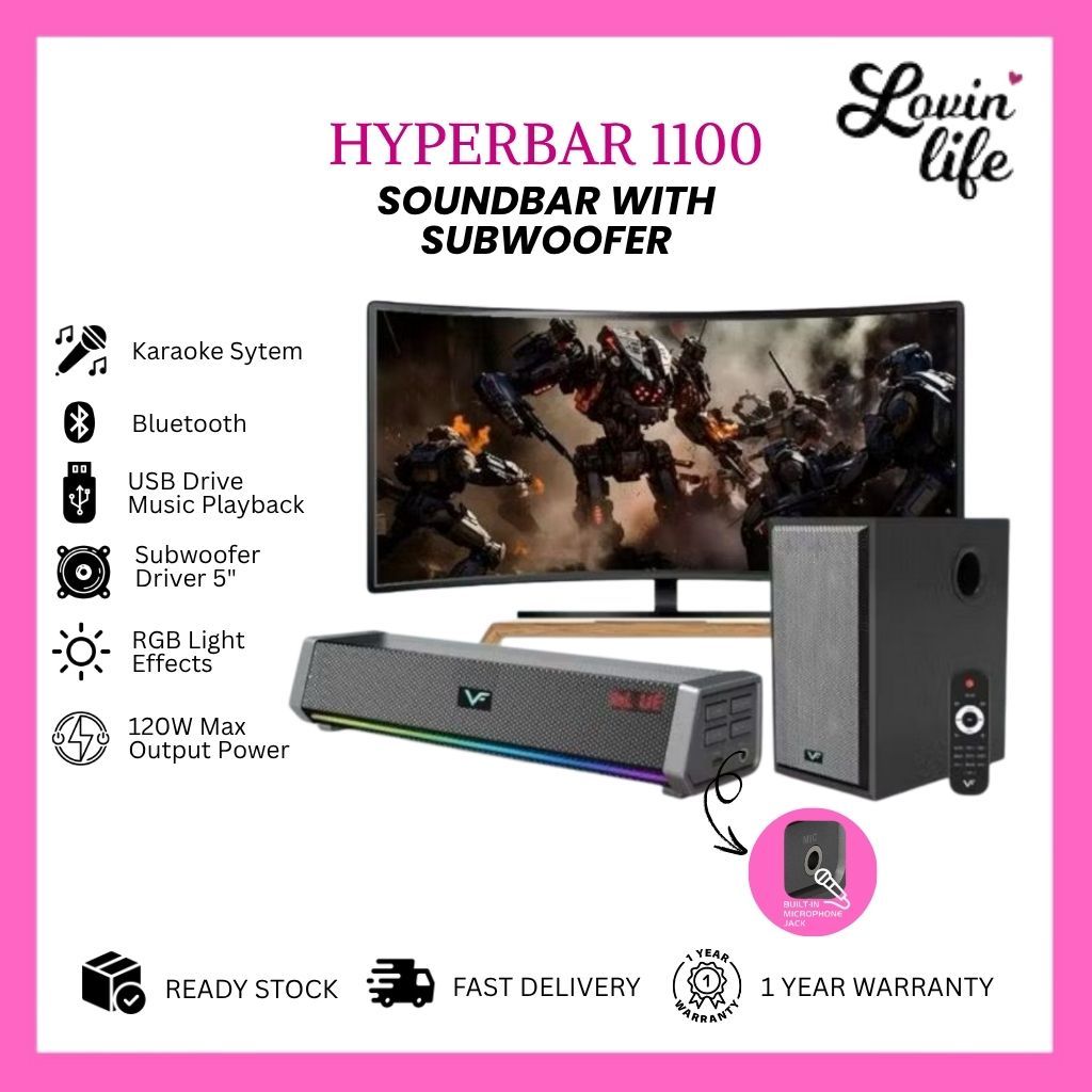 Vinnfier VF Hyperbar 1100 with Sub Woofer Bluetooth FM Radio USB Drive ...