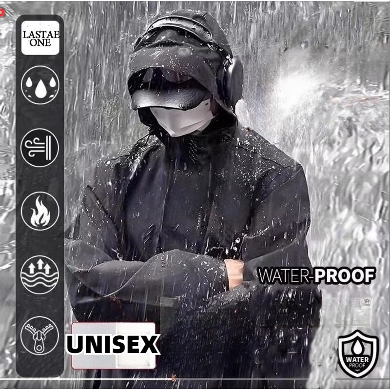 🔥[WATERPROOF]🔥 Hoodie Boleh Tanggal Topi Water-Resistant Windbreaker ...