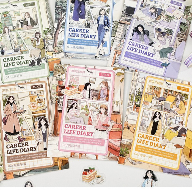 Cdaily|15 Sheets into Workplace Life Theme Sticker Pack ins Workplace ...