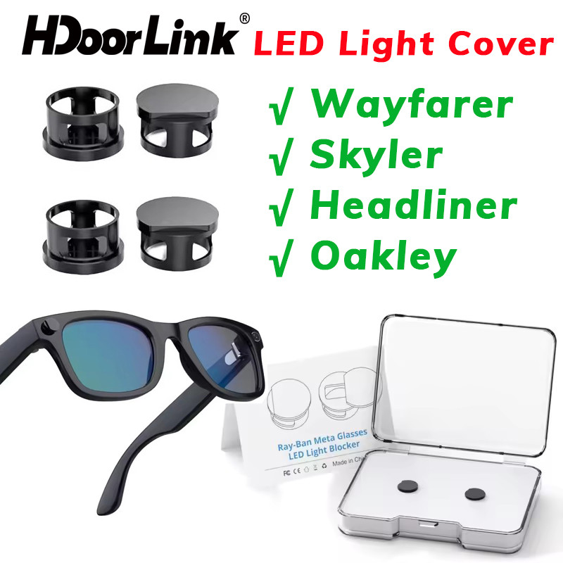 HdoorLink LED Light Blocking Stickers For RayBan Meta Wayfarer/Skyler ...
