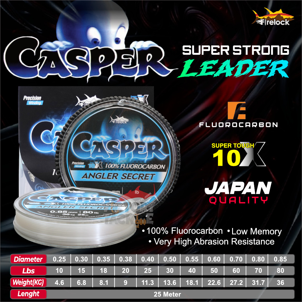 FIRELOCK CASPER PREMIUM 100% FLUOROCARBON LEADER 25 METERS FROM JAPAN ...