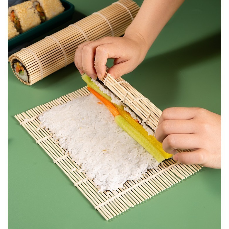 Tikar Buluh Sushi DIY Japanese Bamboo Sushi Mat Rolling Maker Roller ...