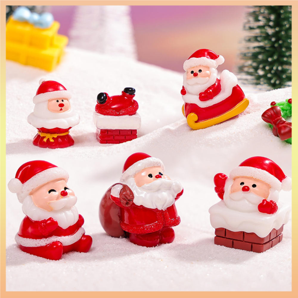 Whimsical Small Santa Decoration Miniature Gift Box Ornament Colorful ...