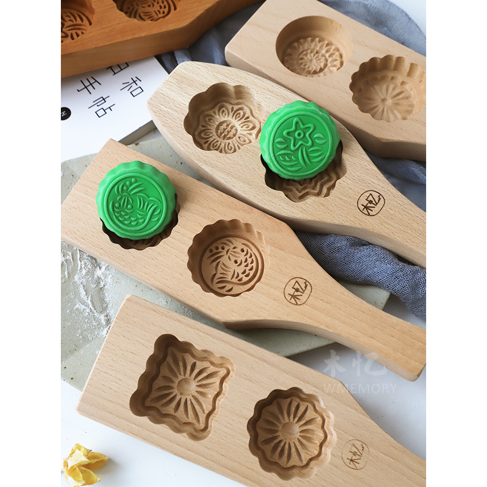 中秋月餅 中秋節diy 中秋節道具 Muyi Wooden Mid-Autumn Mooncake Mold Steamed Bun ...