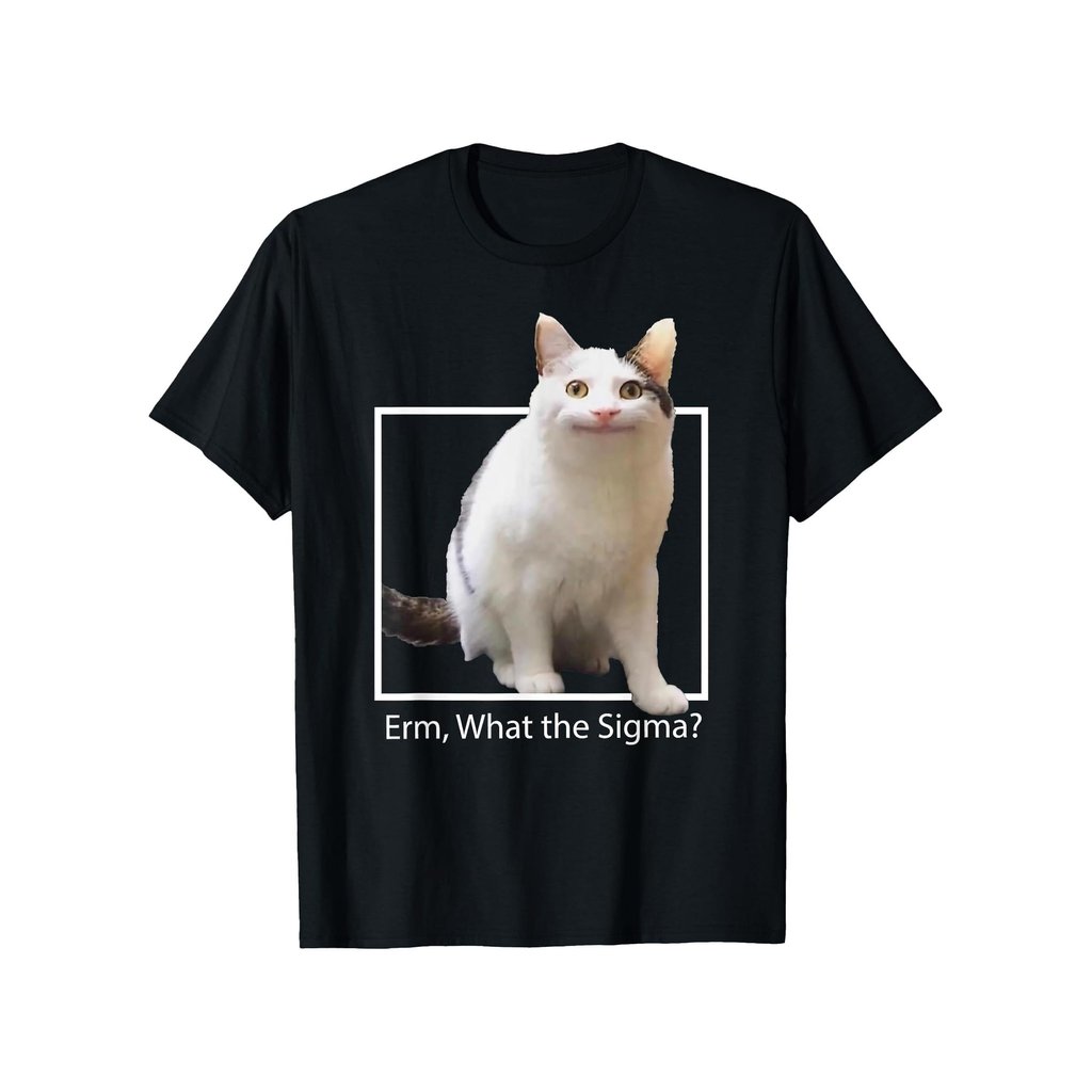 Emoji Kucing Lucu "Hei, Apa itu Sigma?" T-Shirt Lelaki - T-shirt grafik ...