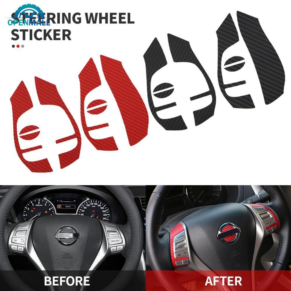 OPENMALL Car Carbon Fiber Steering Wheel Decoration Trim Stickers for ...