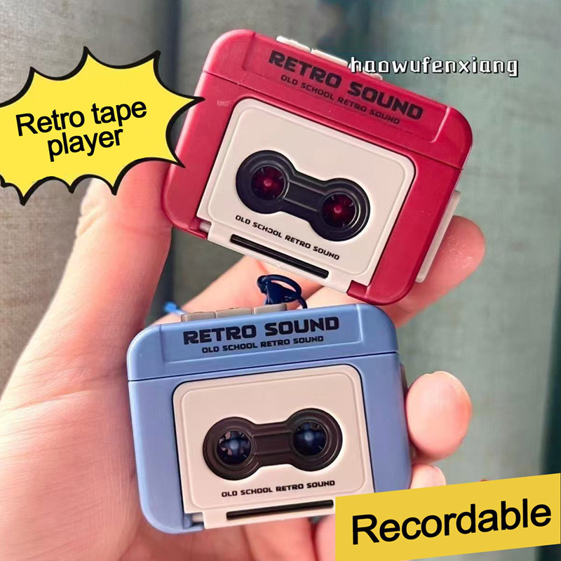 1pcs Retro Mini Tape Recorder Keychain Fun Singing Music Playing ...