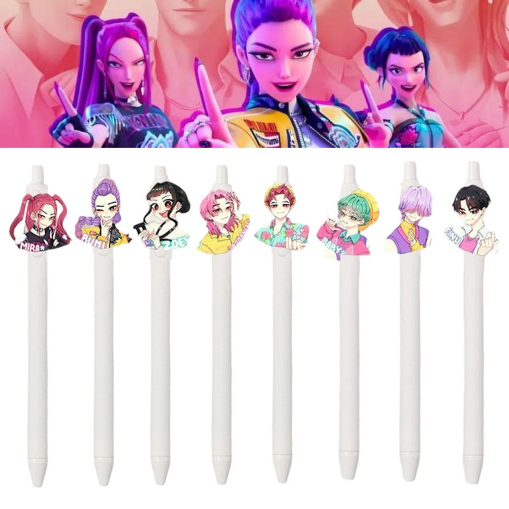 Kpop Demon Hunters Click Pen Huntrix Gel Pens Anime Collectible Gifts ...