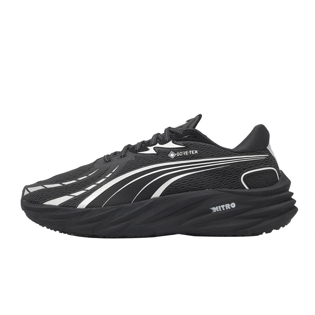Puma Jogging Shoes Velocity Nitro 4 GTX Men's Black Silver Waterproof ...