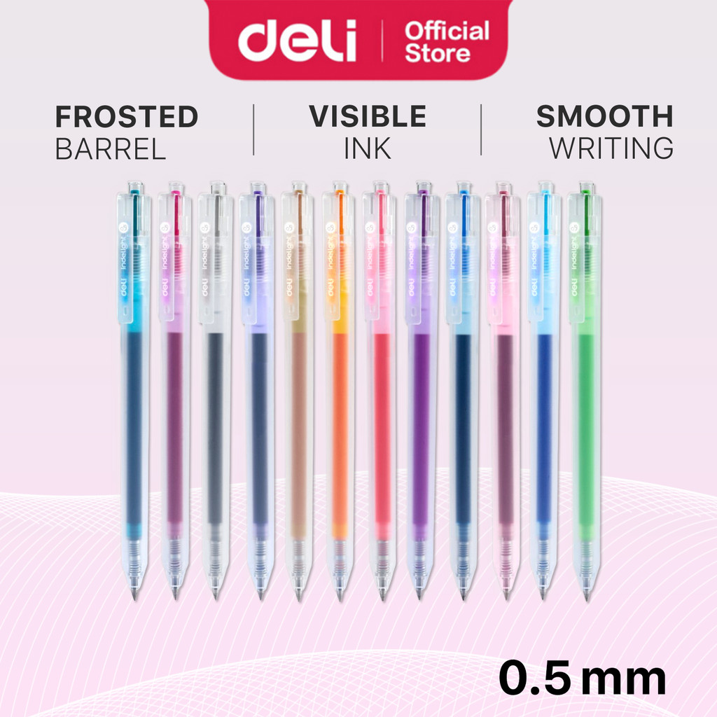 Deli Delight NEW Gel Pen Multiple Colour Gel Ink Pen 0.5mm Smooth ...