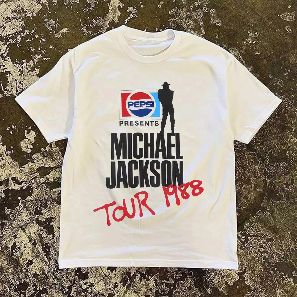 Michael Jackson Tour 1988 Unisex Cotton T-shirt - Black Crew Neck ...