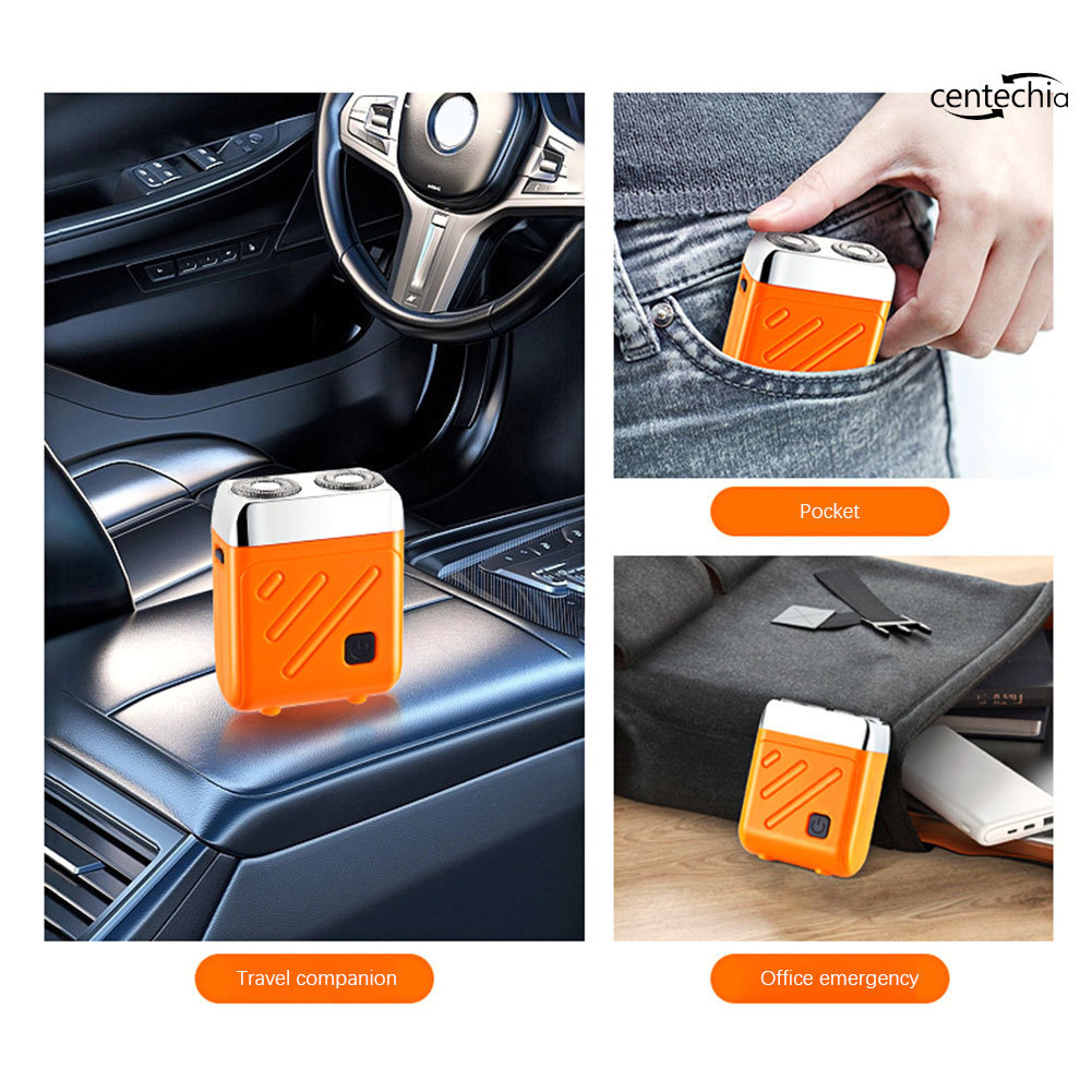 Mini Portable Dual Blades Electric Shaver Wet Dry Painless Shaver ...