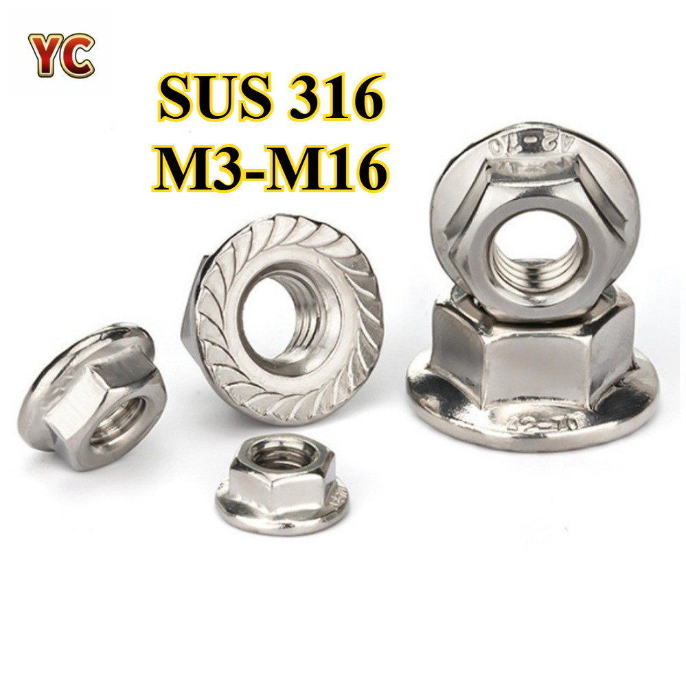 SUS 316 Stainless Steel Flange Nut M3 to M16 | Corrosion Resistant Hex ...