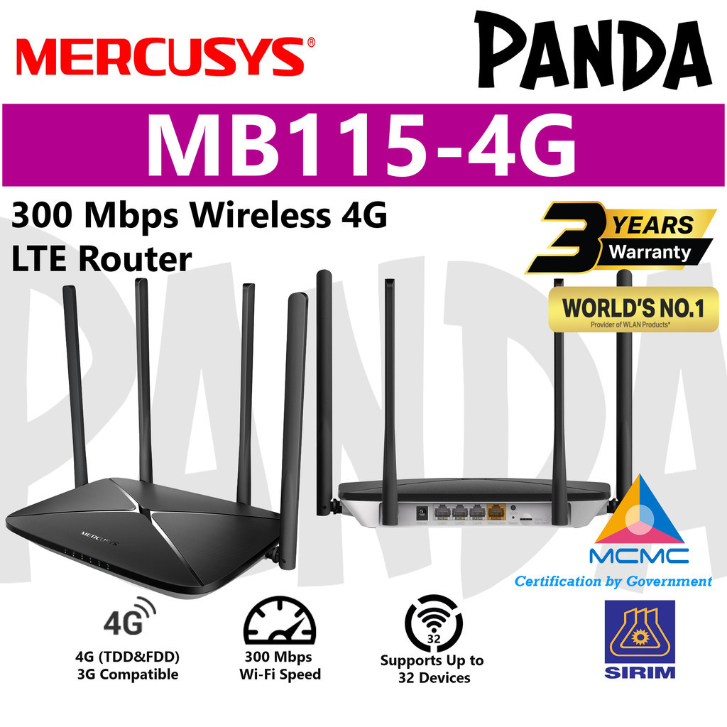 Mercusys MB115-4G, 300 Mbps Wireless N 4G LTE Router | Shopee Malaysia