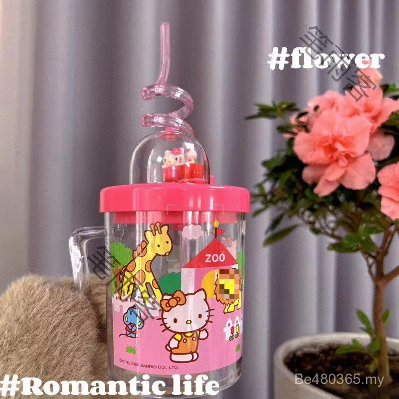Rotating Drinking Water Katie Swing Straw Cup Large Capacity Cute ...