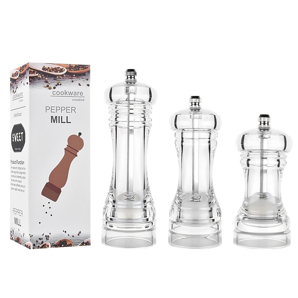 Transparent Transparent Pepper Grinder, Visible Design, Easy to Use ...
